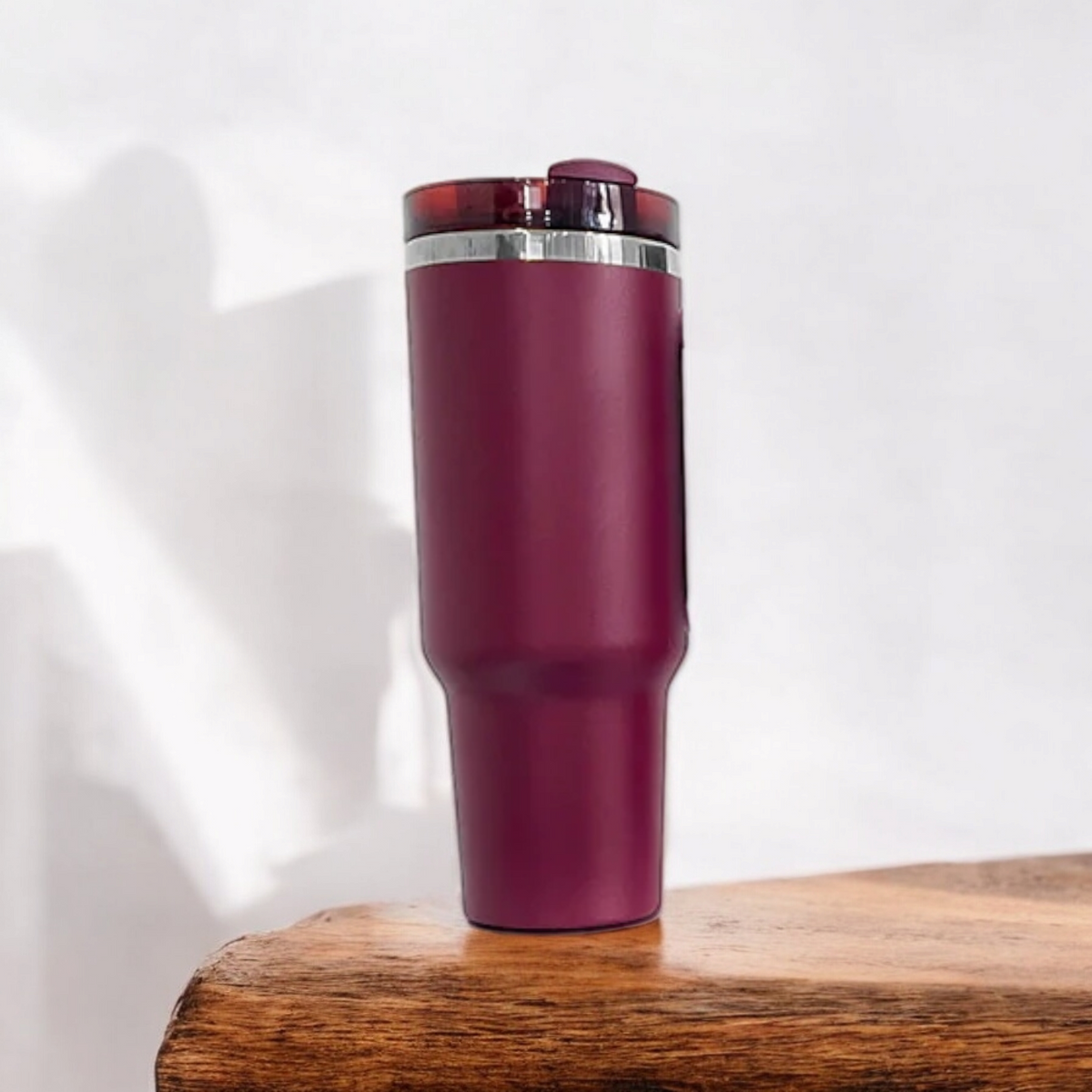 40oz Silver Plate - Wine Color - Colored Lid - Powder Coat - Laser Rea ...