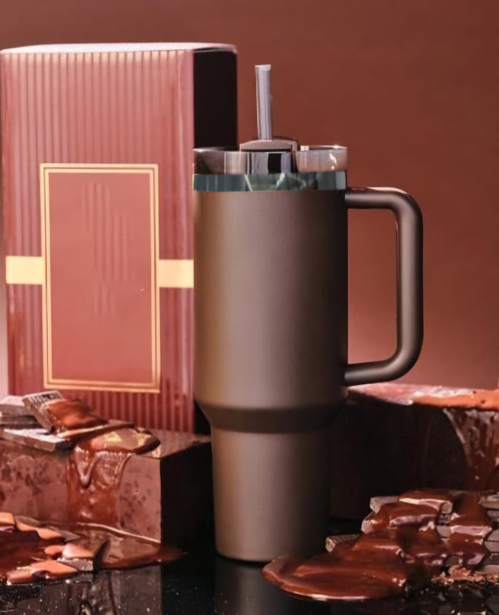 40oz Dark Brown - Black Mirror Plated - Laser Ready - Powder Coated- T ...