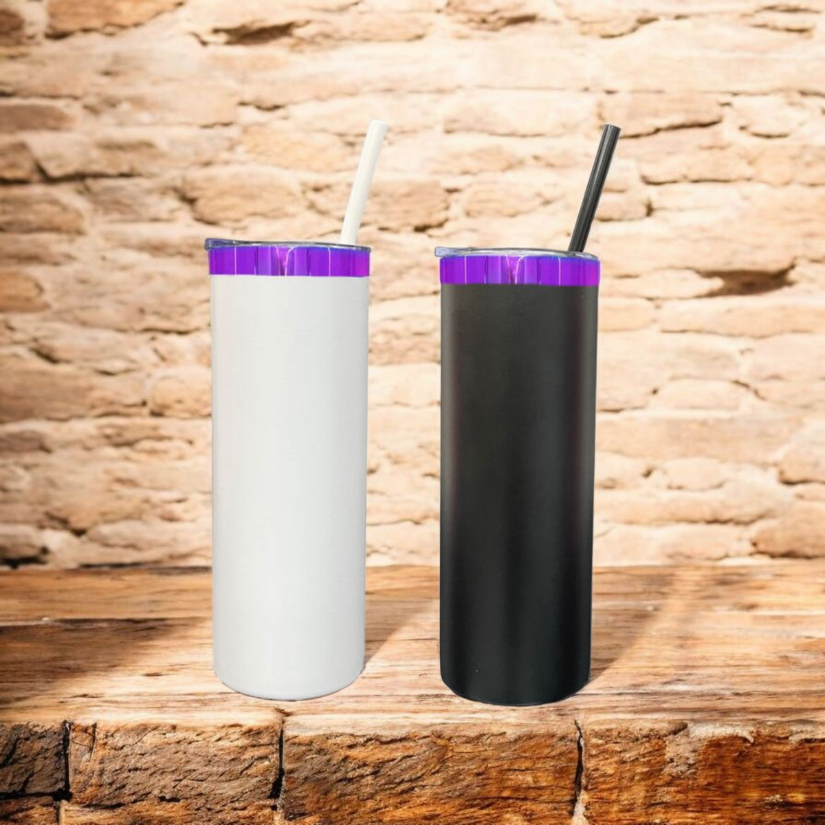 20oz Purple/Gold Plated - Skinny Straight - Powder Coat - Laser - Tumb ...
